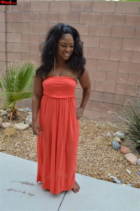 Brunette Ebony Hottie Posing In A Long Dress Outdoors 15 Photos