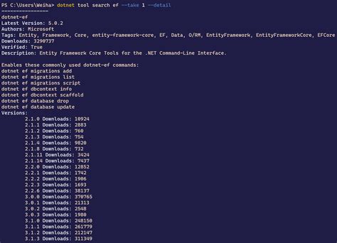 dotnet cli 5 0 新特性dotnet tool search WeihanLi 博客园