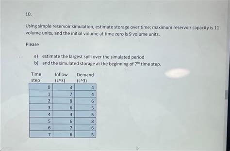 Solved 10 Using Simple Reservoir Simulation Estimate