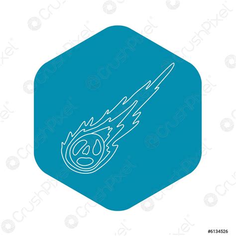 Meteorite Icon Outline Style Stock Vector 6134526 Crushpixel