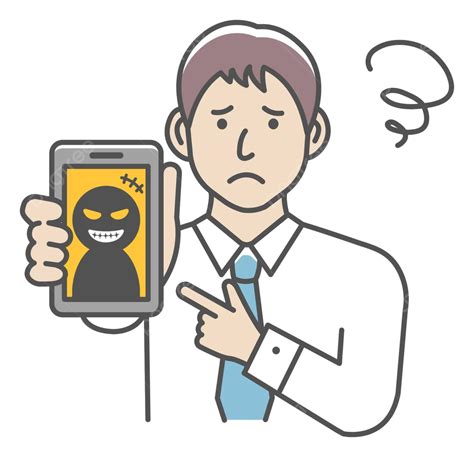 Vector Depiction Of Businessman Encountering Smartphone Scam Fraud Scammer Person Vector Fraud