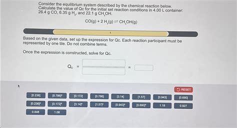 Solved Consider The Equilibrium System Described By The