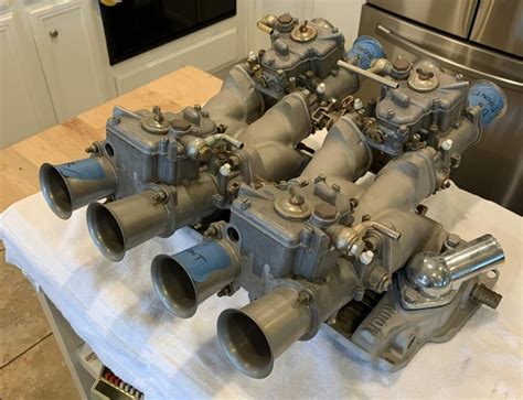 No Reserve Four Weber 45 Dcoe Carburetors Wmoon Intake Manifold For