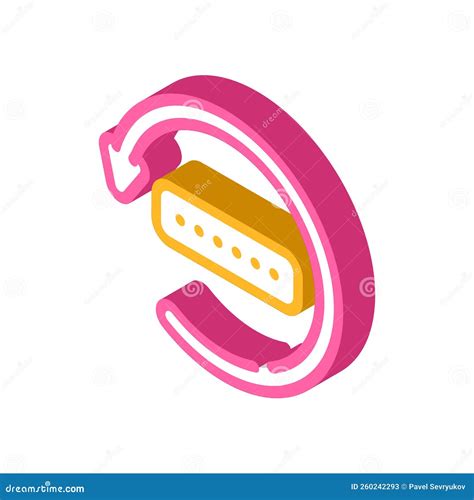 Reset Password Isometric Icon Vector Illustration Stock Vector