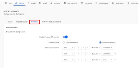 Schedule Report Settings Report Server Syncfusion