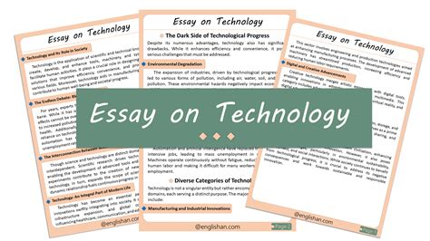 Technology Essay 10 Lines 250 Words And 500 Words