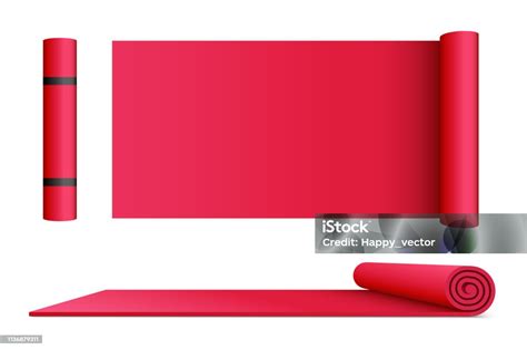 투명 한 배경에 고립 된 반 압 연 요가 매트의 창조적 인 벡터 일러스트 아트 디자인 피트 니스 및 건강 템플릿입니다 추상적인 개념 그래픽 필 라 테 스 운동 장비 요소