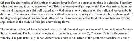 Pts The Description Of The Laminar Boundary Chegg Com