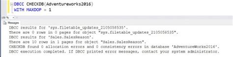 Sql Server 2016 Dbcc Command Enhancement With Maxdop Sql Authority