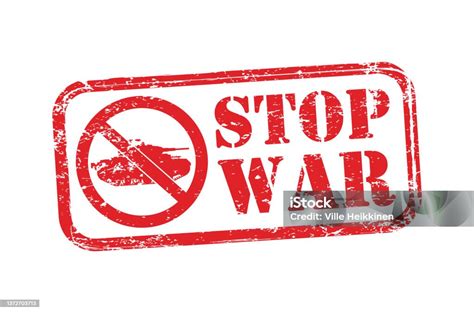 전쟁 그런지 고무 스탬프 텍스트를 중지합니다 세계 대전 기호 아이콘이 없습니다 벡터 일러스트 이미지입니다 흰색 배경에 격리 개념에 대한 스톡 벡터 아트 및 기타 이미지