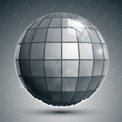 Premium Vector Textured Plastic Spherical Object With Flashes Pixilated Globe Created From