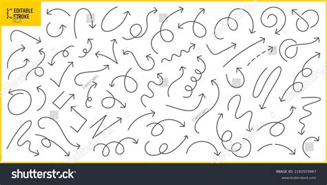 Arrow Hand Drawn Icons Set Editable Stock Vector Royalty Free