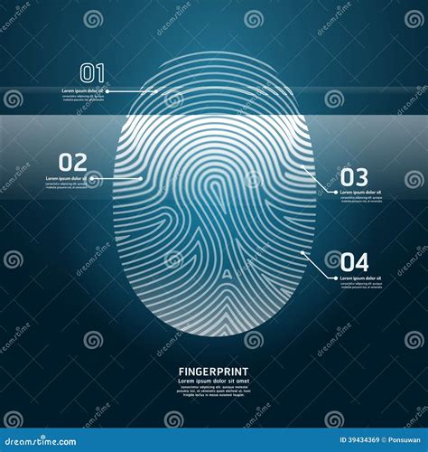 Fingerprint Scan Illustration Security Concept Biometric Identification Vector Illustration