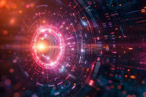 Background With Technological Digital Data Interface Elements Schematics Chains And Numbers