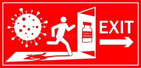 Running Human Figure Escapes From Coronavirus By COVID 19 Vaccination