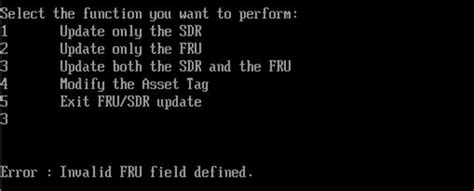 Error Invalid Fru Field Defined In Intel® Server Board M50cyp
