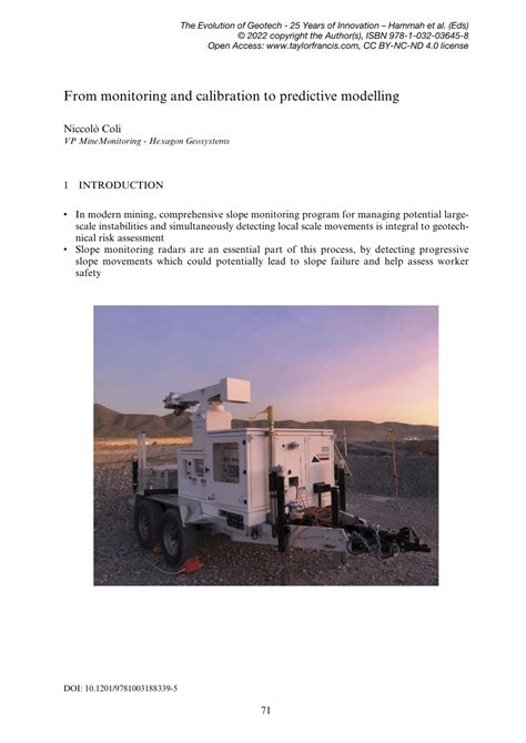 Pdf From Monitoring And Calibration To Predictive Modelling