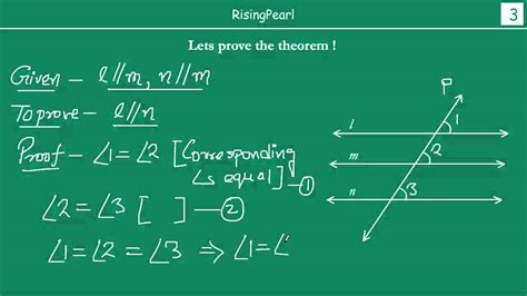 Parallel Lines Theorem Examples Lines Parallel To Same Line Are
