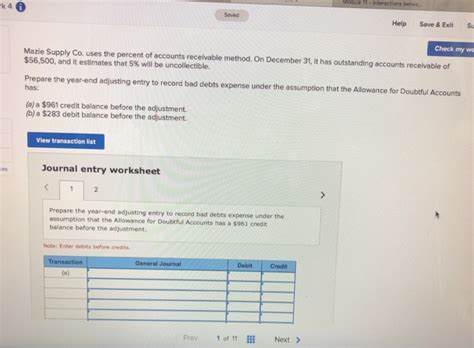 Solved Seved Help Save Exit Su Check My We Mazie Supply Chegg Com