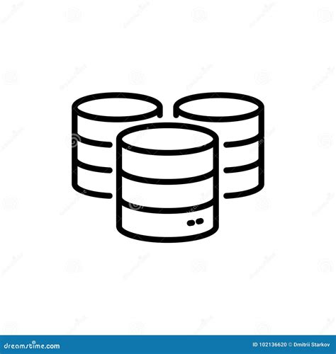 Modern Database Line Icon Stock Vector Illustration Of Database