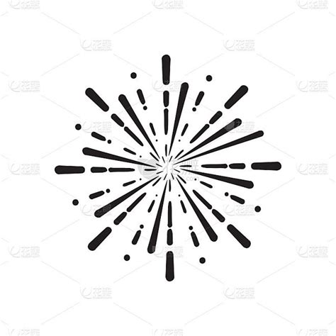 烟花图标设计模板矢量孤立插图