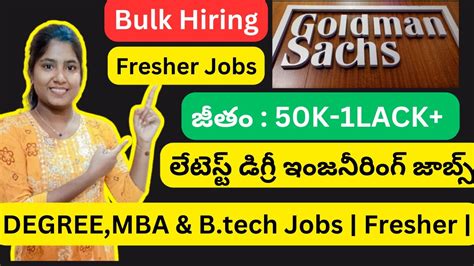Goldman Sachs Freshers Jobs Hiring Goldmansachs Telugu Fresherjobs
