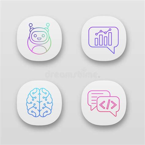 Chatbots App Icons Set Stock Vector Illustration Of Element 175561603