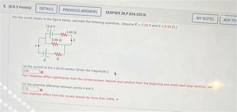 Solved For The Circuit Shown In The Figure Below Calculate Chegg