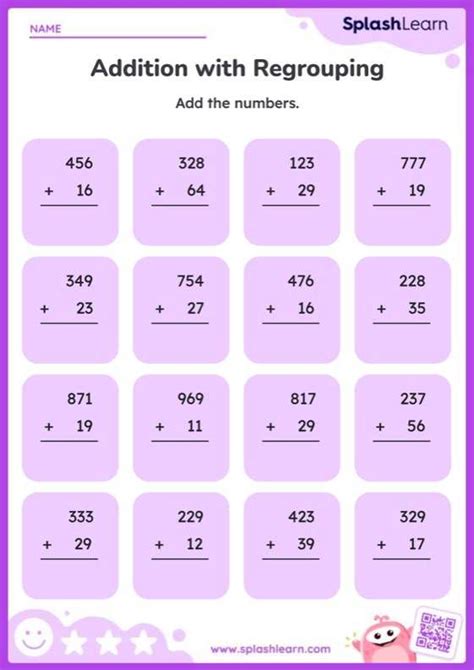 Adding 2 3 Digit Numbers With Regrouping Worksheets