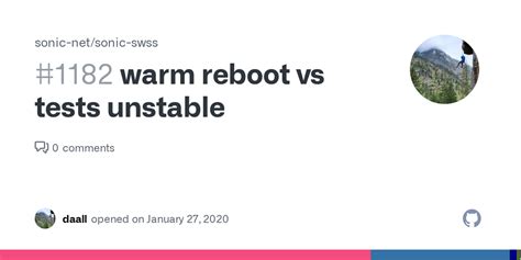 Warm Reboot Vs Tests Unstable Issue Sonic Net Sonic Swss Github
