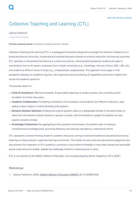 Pdf Collective Teaching And Learning Ctl