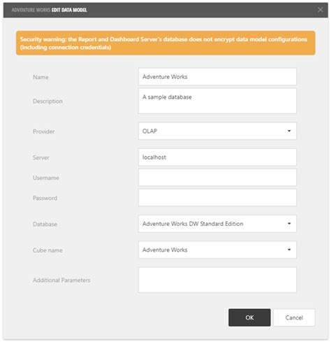 connect to an olap cube report and dashboard server devexpress documentation