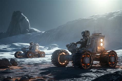 Astronauts Deploying A Network Of Autonomous Rover 00033 03 Premium