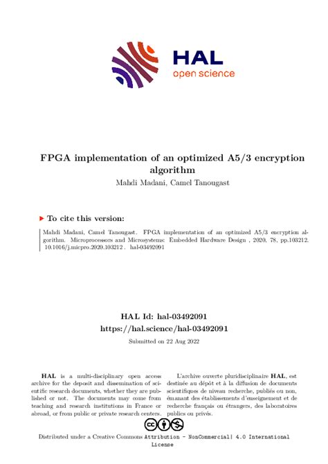 Pdf Fpga Implementation Of An Optimized A53 Encryption Algorithm