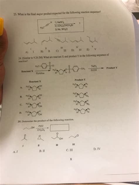 Solved What Is The Final Major Product Expected For The