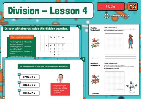 Year 5 Division Dividing 4 Digit Numbers Lesson 4 Grammarsaurus