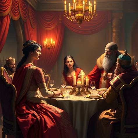 Regal Banquet Queen Esther And King Ahasuerus