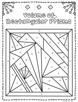 Volume Of Rectangular Prisms Unit Cube Shapes Color By Number And Easel Assmt