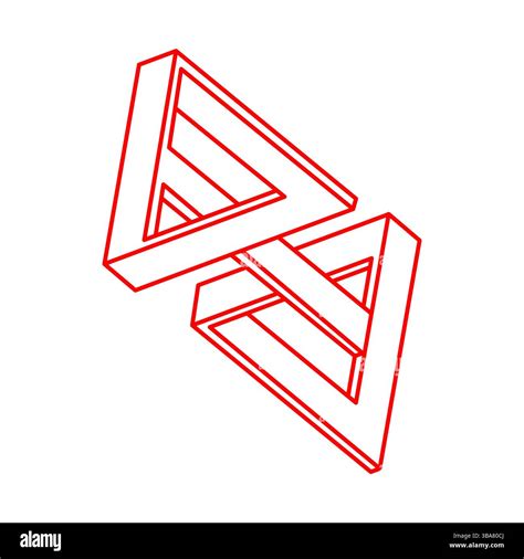 Impossible Objects Optical Illusion Shapes Logo 3d Illustration Geometric Figure Stock