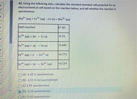 Solved 42 Using The Following Data Calculate The Standard Chegg Com