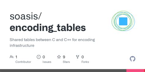 Github Soasisencodingtables Shared Tables Between C And C For Encoding Infrastructure