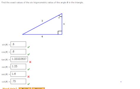 Solved Find The Exact Values Of The Six Trigonometric Ratios Chegg Com