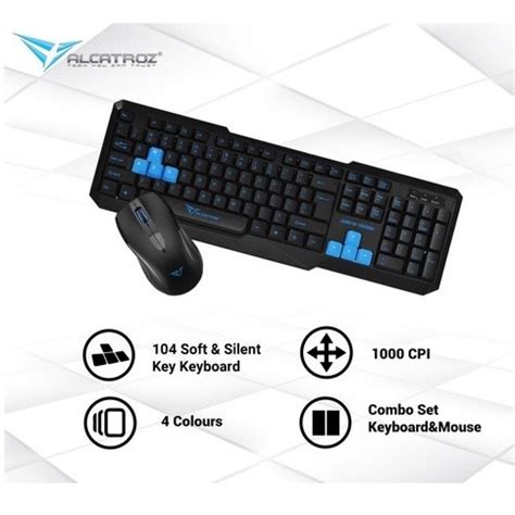 Alcatroz Xplorer Multimedia Gaming Keyboard And Mouse Combo 5500M Black Blue Shopee