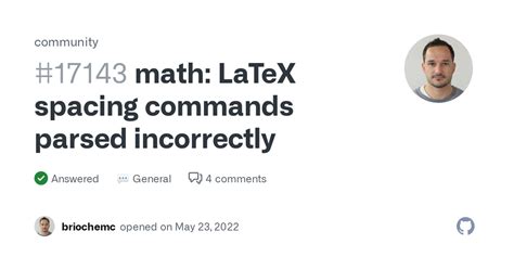 Math Latex Spacing Commands Parsed Incorrectly · Community · Discussion 17143 · Github