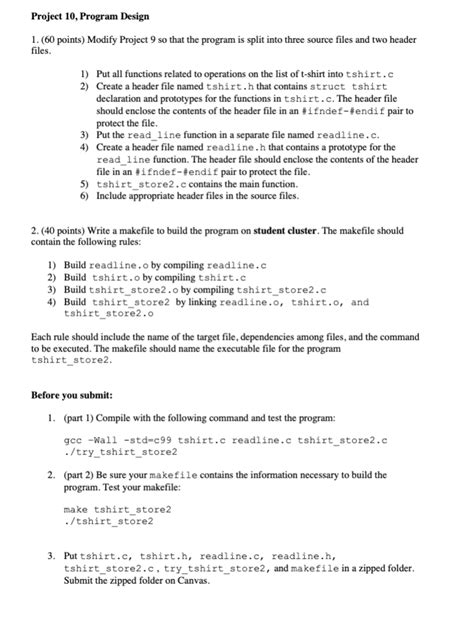 solved project 10 program design 1 60 points modify