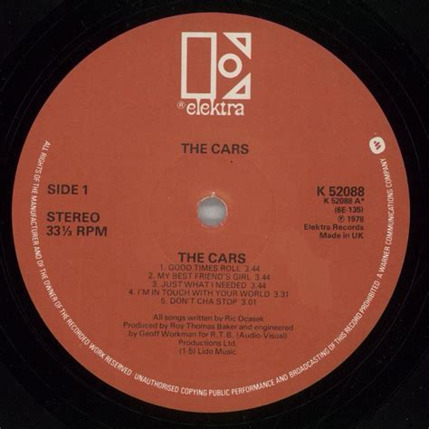 The Cars The Cars Uk Vinyl Lp —