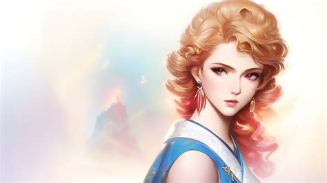 Ai高清手绘彩绘美女54美女静态壁纸 静态壁纸下载 元气壁纸