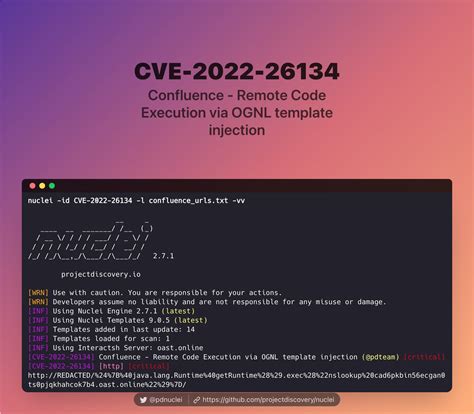 Nuclei On Twitter Scanning For Confluence Remote Code Execution Via OGNL Template Injection