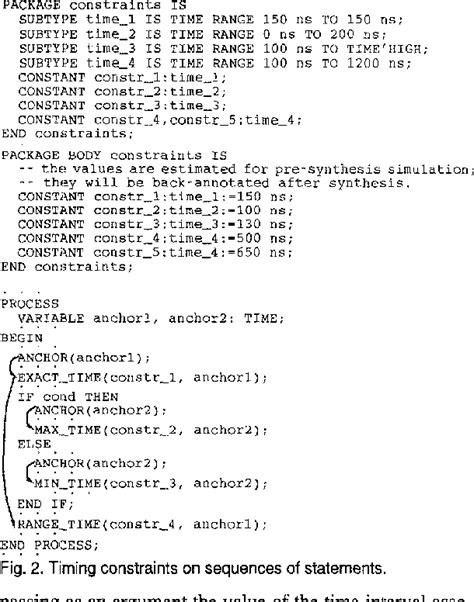 Table 1 From Timing Constraint Specification And Synthesis In
