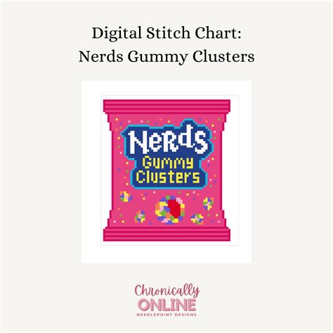 Nerds Gummy Clusters Digital Needlepoint Stitch Chart Etsy